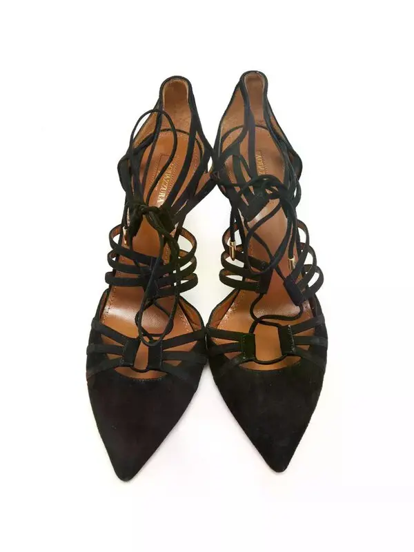 AQUAZZURA Belgravia Lace-up Heeled Pumps