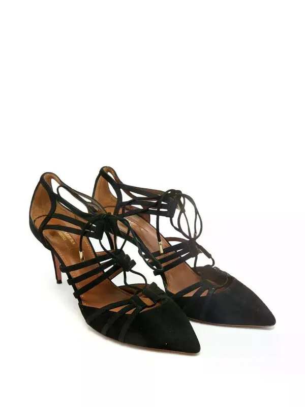 AQUAZZURA Belgravia Lace-up Heeled Pumps