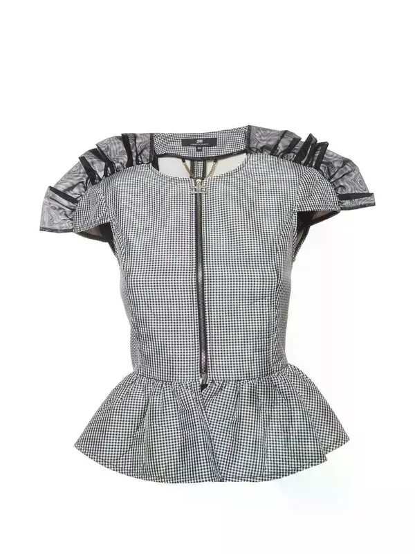 Elisabetta Franchi Check-pattern Peplum Top