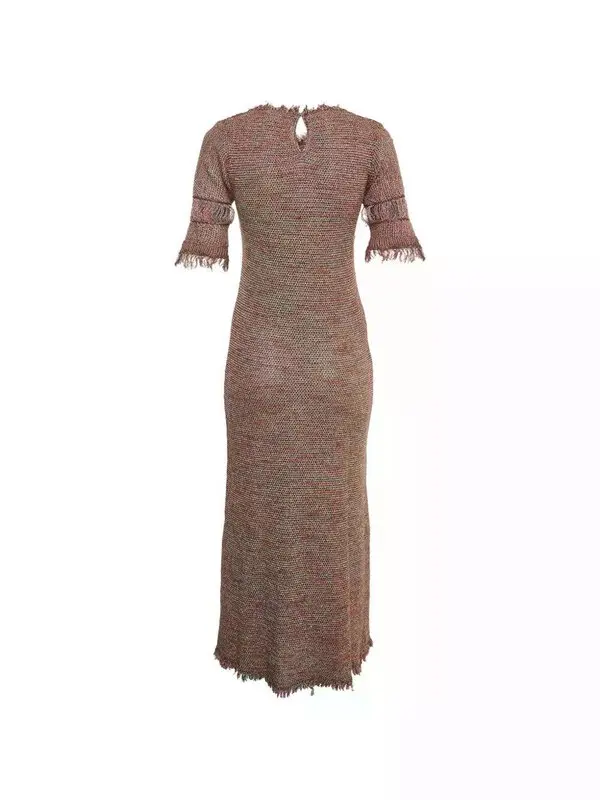 ISABEL MARANT VINTAGE Fringed Bouclé Midi Dress