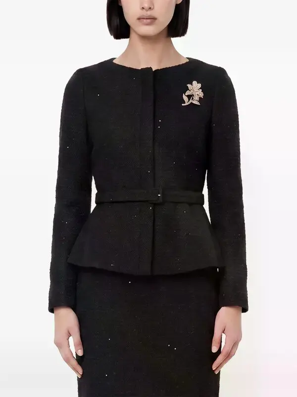 Roland Mouret Sequin-embellished Belted Jacket
