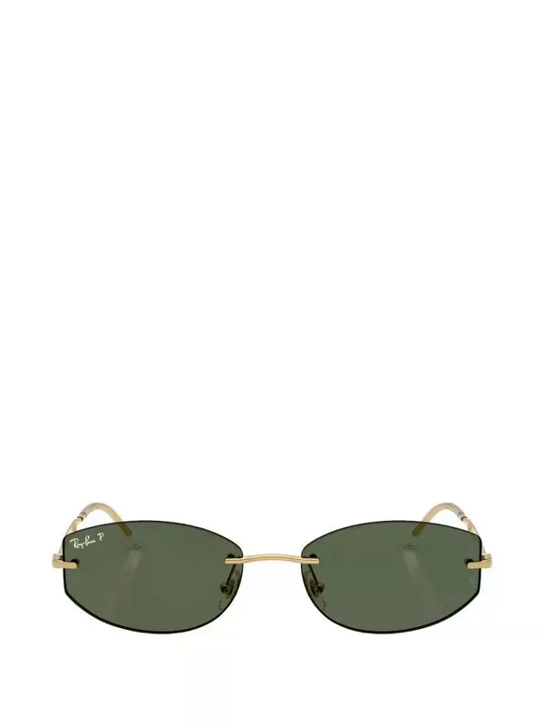 Ray-ban Rimless Irregular-frame Sunglasses - Gold