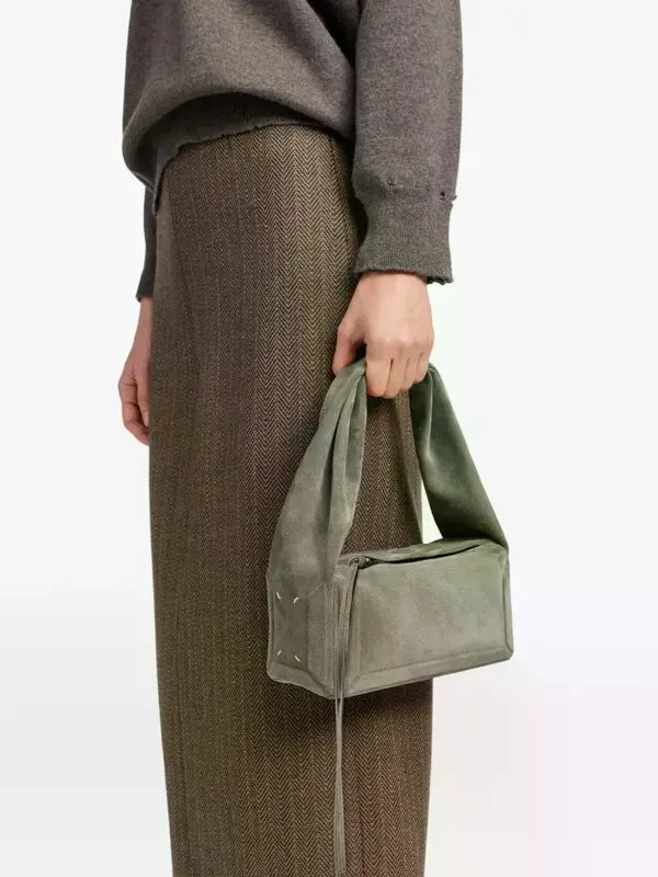 MAISON MARGIELA Small Box East West Suede Tote Bag - Green