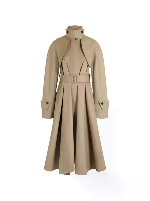 PATOU Belted Long-sleeve Trench Coat