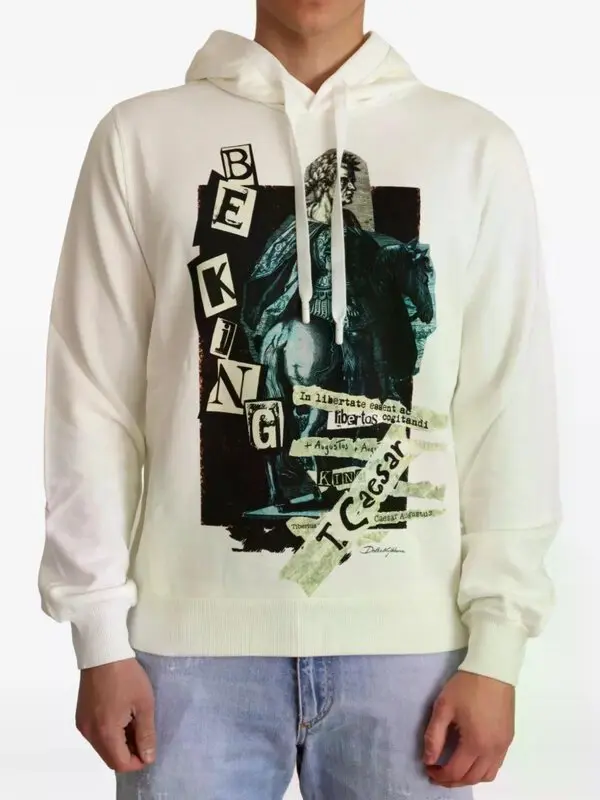 Dolce & Gabbana Graphic-print Hoodie - Neutrals
