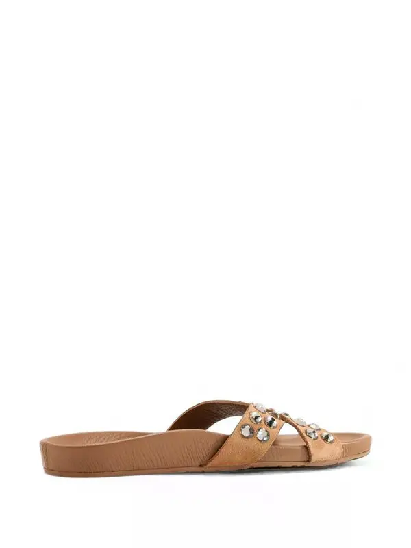 PEDRO GARCIA Analis Crystal-embellished Crossover-strap Flat Sandals
