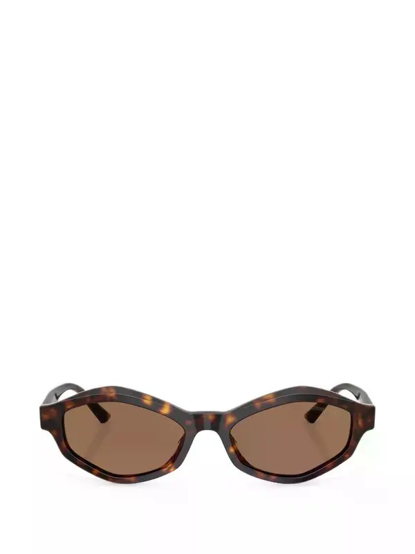 JIMMY CHOO Tortoiseshell-effect Geometric-frame Sunglasses - Brown