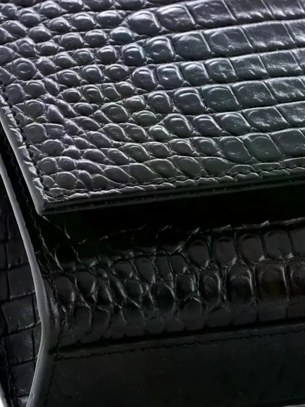 Saint Laurent Classic Monogram Tassel Crocodile Embossed Leather Medium Crossbody Bag