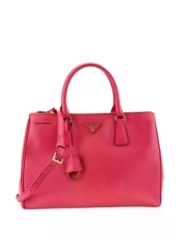 Prada Double Zip Lux Saffiano Leather Medium Tote Bag - Pink