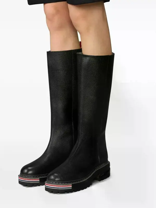 Thom Browne Stripe-detailed Leather Boots