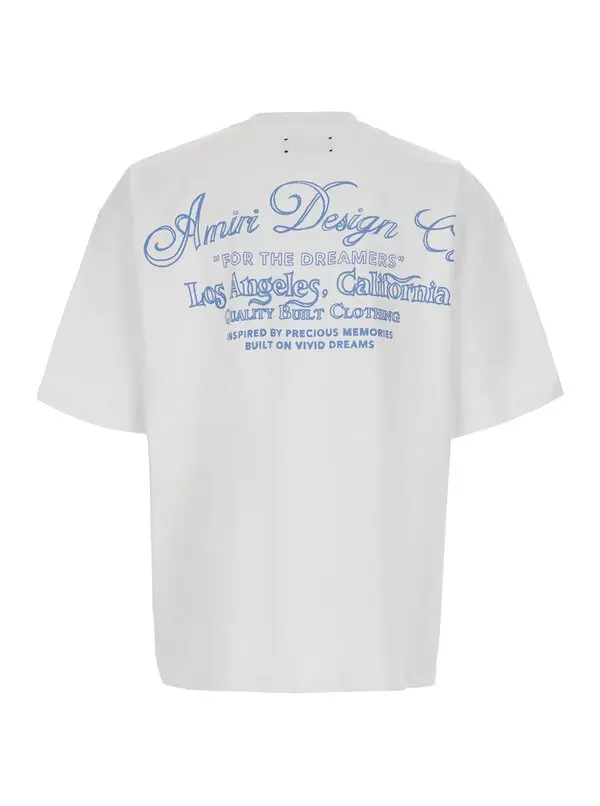 Amiri White Crew Neck T-shirt With Front And Back Print In Cotton For - Multicolor