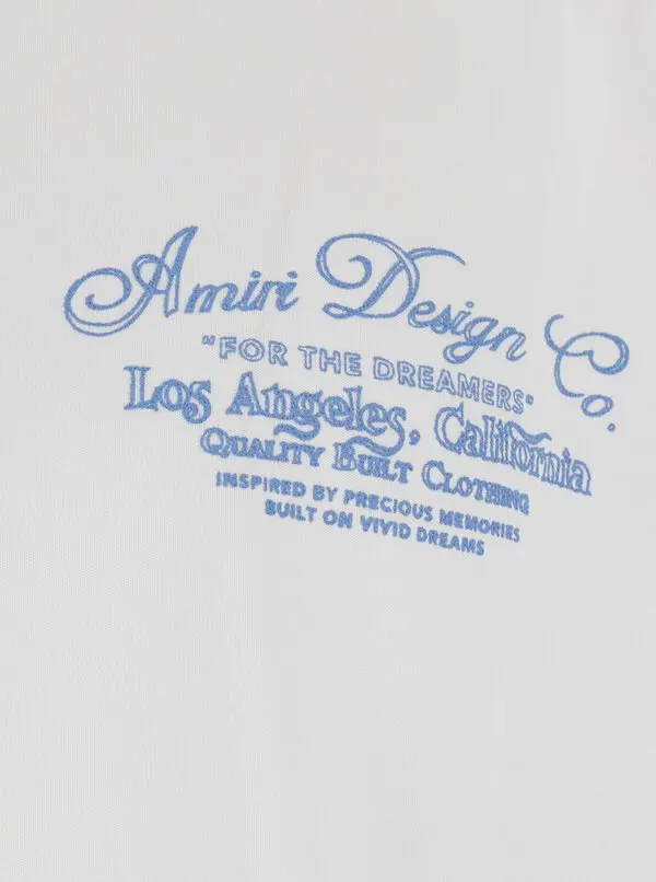 Amiri White Crew Neck T-shirt With Front And Back Print In Cotton For - Multicolor