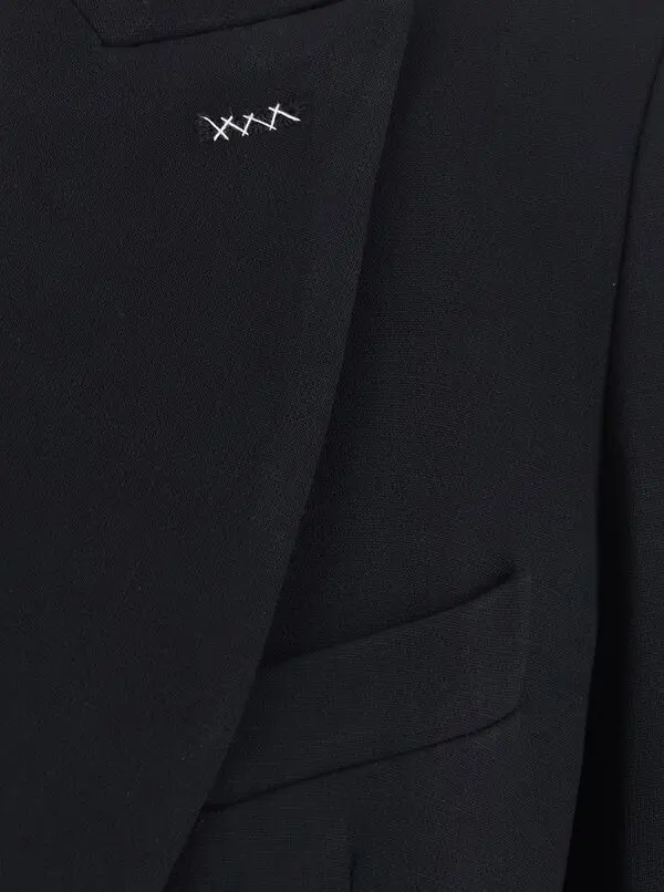 Max Mara Mxmosso Jacket With Collar And Long Sleeves In Tech Fabric Black