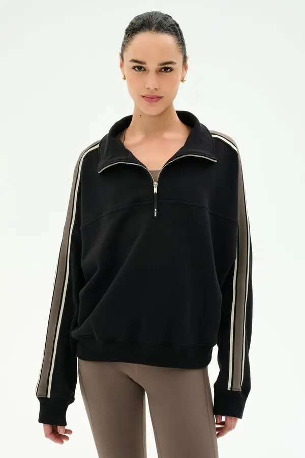 Splits59 Goldie French Terry Oversized Half Zip - Black/lentil