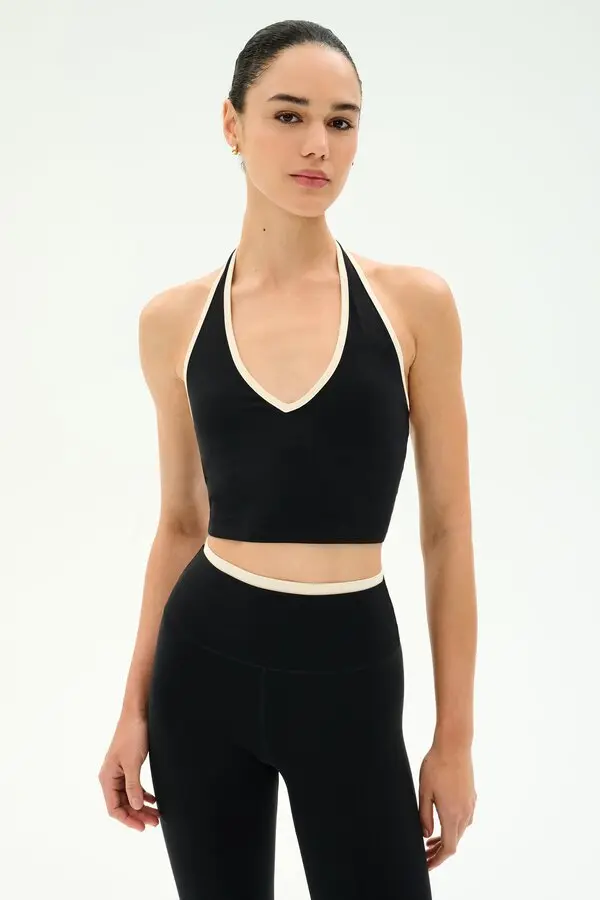 Splits59 Rory Airweight Halter Bralette - Black/creme