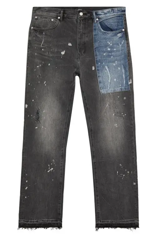 PURPLE BRAND Colorblock Patch Relaxed Jeans
