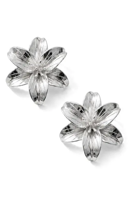 IMBER Lily Statement Earrings - Silver