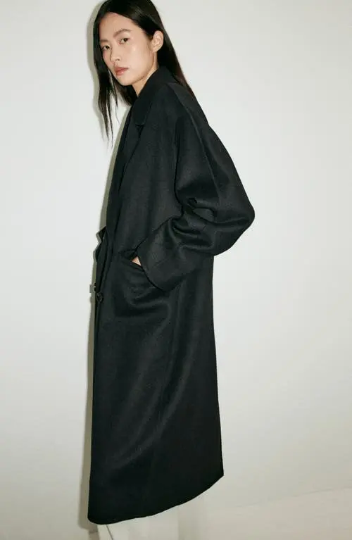 Mango Picarol Wool Blend Coat - Black