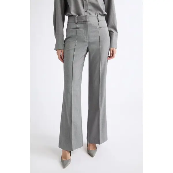 REISS Rosaria Pintuck Pleat Pants - Grey