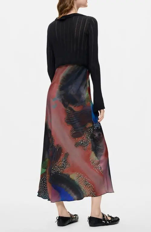 Desigual Painterly Midi Dress With Ruffle Bolero