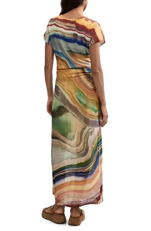Desigual Ruched Cap Sleeve Dress