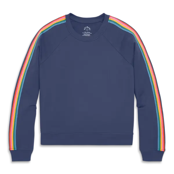 PRIMARY Fit 24/7 Sweatshirt With Rainbow Trim - Sunwashed Navy
