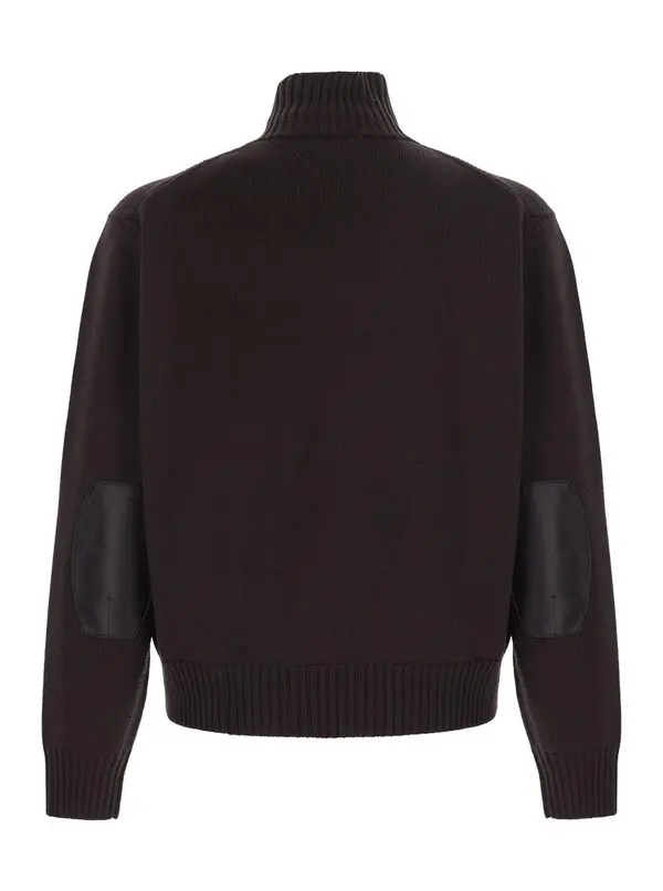 TOM FORD Brown Sweater With High Collar And Ribbed Design In Cotton Blend For