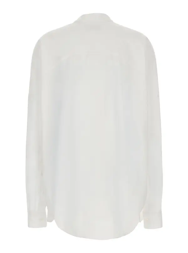 Dries Van Noten Kasia' White Shirt With Classic Collar And Embroidery On The Front In Cotton For - Multicolor
