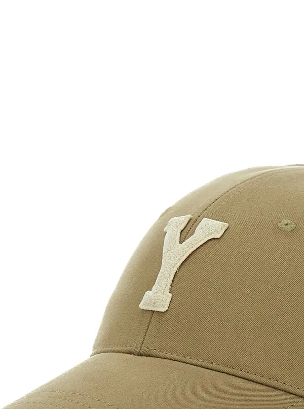 Saint Laurent Beige 'logo' Baseball Cap With Logo Embroidery On The Front For