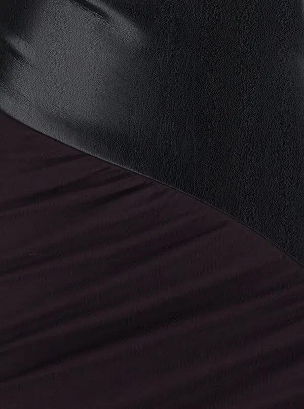 Andamane Ursula' Dark Burgundy Dress With Ecoleather Details And Draped Design In Viscose For - Multicolor