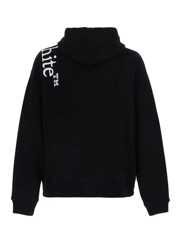 Off-White Sweatshirt Vertical Bookish With Black Cotton Logo
