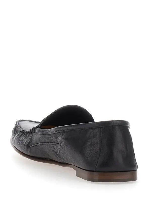 Versace Loafers With Medusa Plaque In Leather For