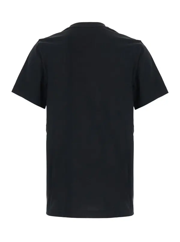 Moncler T-shirt With Logo On The Front And Logo Patch On The Sleeve In Cotton For - Black