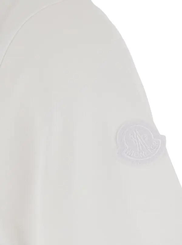 Moncler T-shirt With Logo On The Front And Logo Patch On The Sleeve In Cotton For