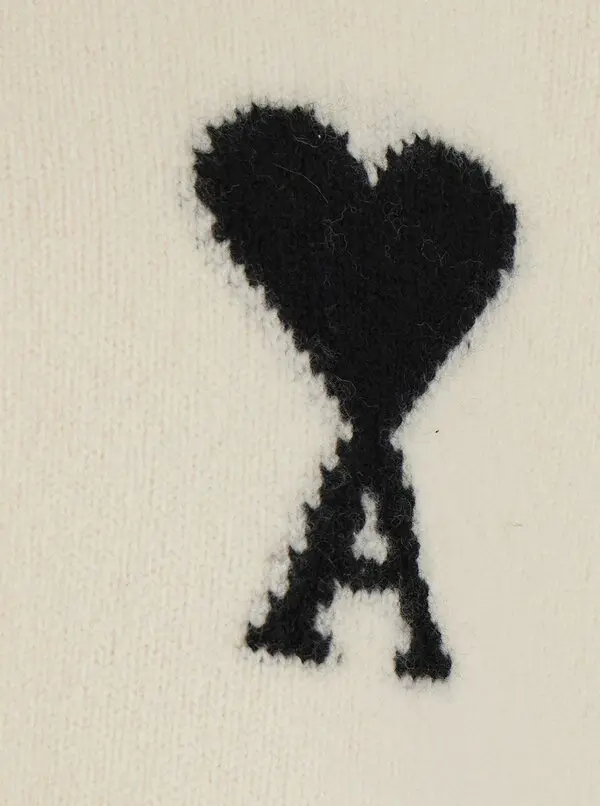 AMI Paris Crewneck Sweater With Adc Embroidery On The Front In Wool For