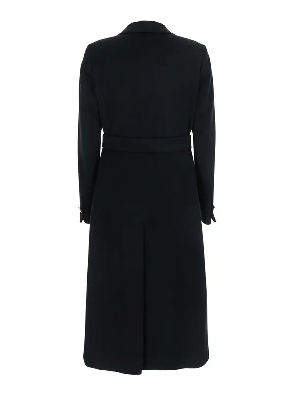 Tagliatore Double-breasted Coat With Peak Revers And Gold Buttons In Wool Blend For