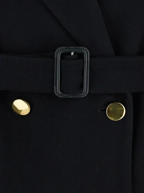 Tagliatore Double-breasted Coat With Peak Revers And Gold Buttons In Wool Blend For