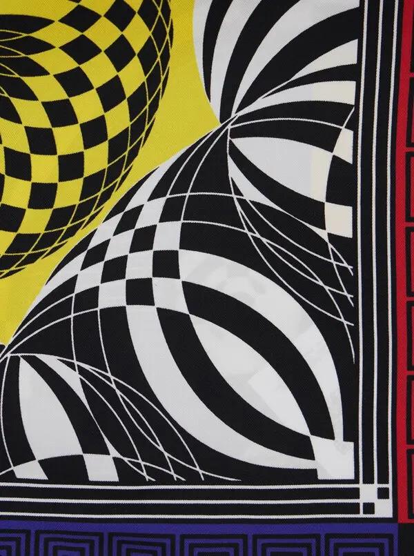 Versace Square Scarf With All-over Print In Silk For