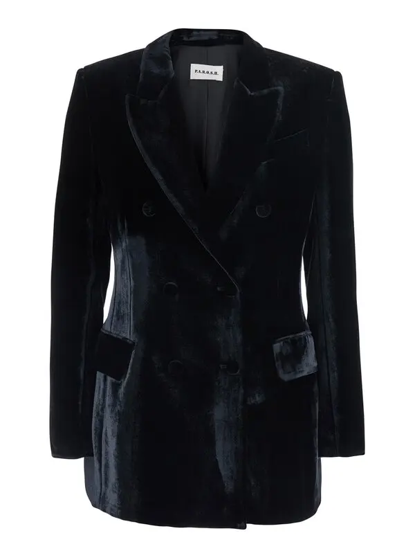 P.a.r.o.s.h Double-breasted Jacket With Peak Revers In Velvet For