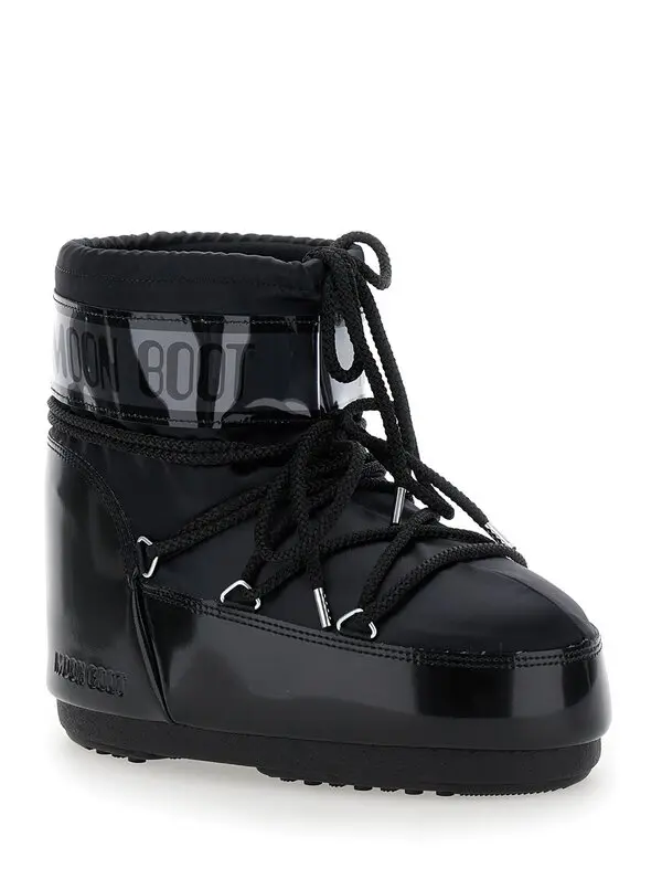 Moon Boot Snow Boots With Large Logo Print On The Side And Flat Rubber Sole
