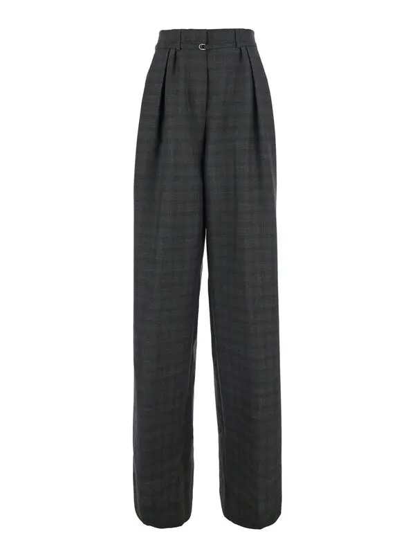 Dries Van Noten Pecha' Brown High-waisted Pants With Striped Motif In For - Multicolor