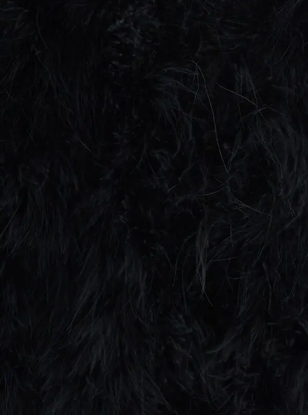 YVES SALOMON Short Shearling Jacket With Round Collar And Three-quarter Sleeves In Fur For - Black
