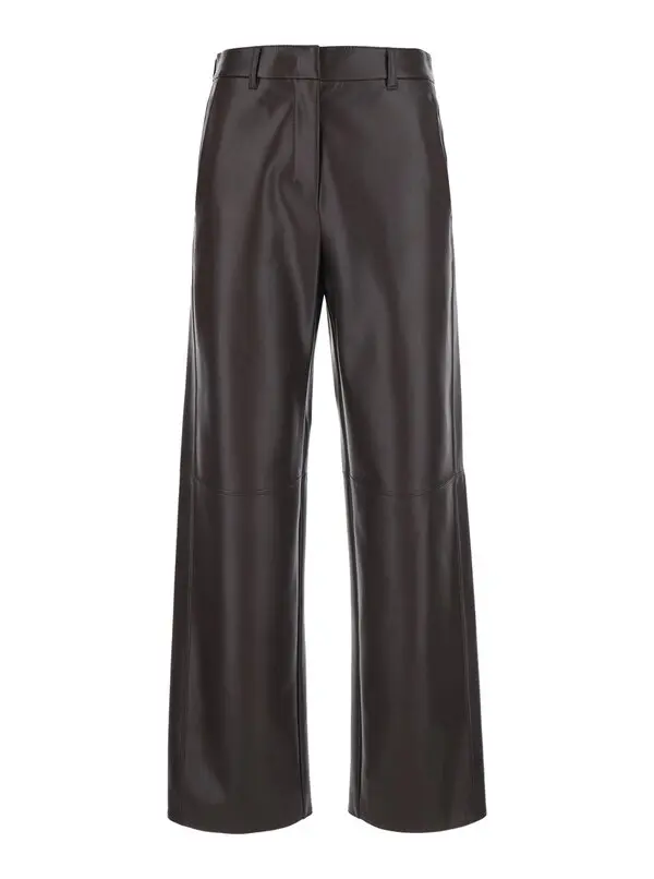 Max Mara S 'sospiro' Pants With Two Patch Pockets On The In Ecoleather For - Brown