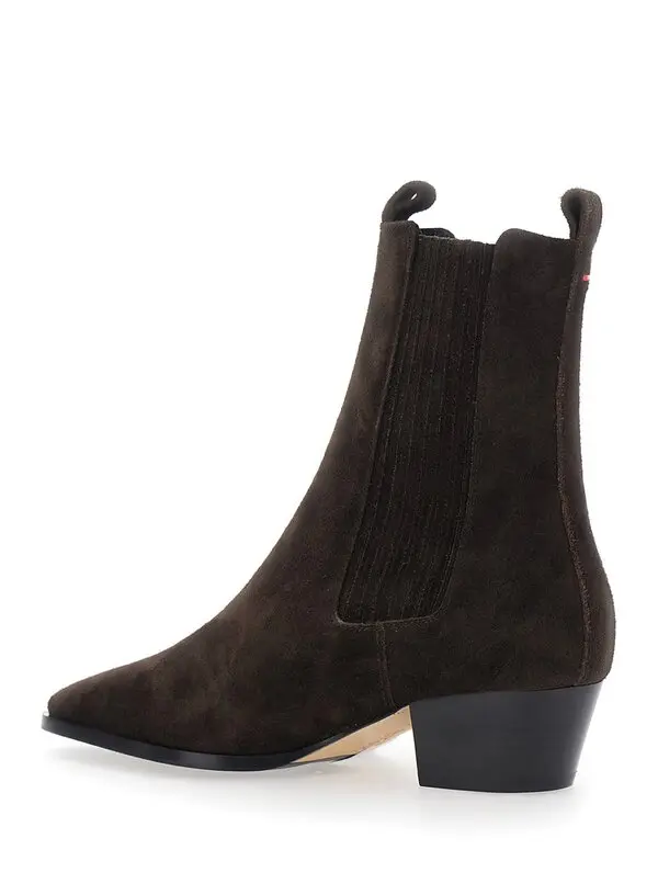 AeydĒ Agata'brown Ankle Boots With Elasticized Details On The Side In Suede For - Multicolor