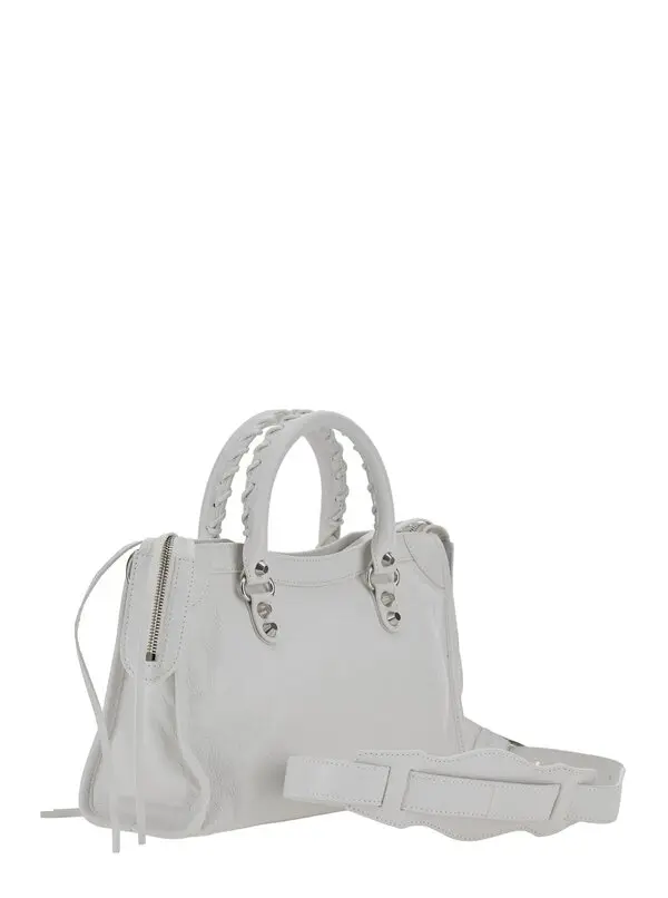 Balenciaga Le City' Small Handbag With Adjustable And Removable Shoulder Strap In Leather For - White