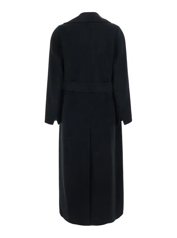 Max Mara S 'poldo' Coat With Notched Revers And Front Belt Closure In Wool For - Black