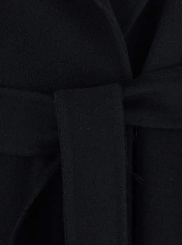 Max Mara S 'poldo' Coat With Notched Revers And Front Belt Closure In Wool For - Black