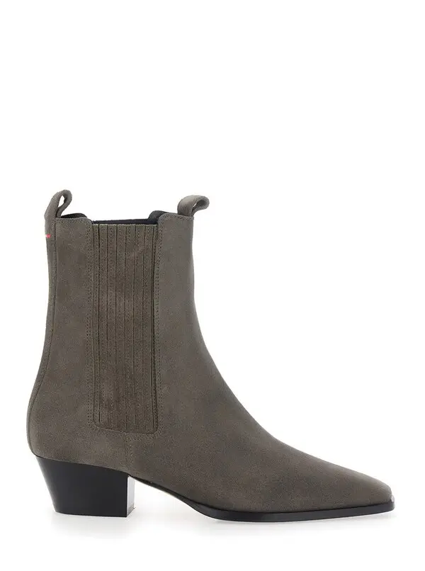 AeydĒ Agata' Gray Ankle Boots With Elastic Details On The Side In Suede For - Multicolor