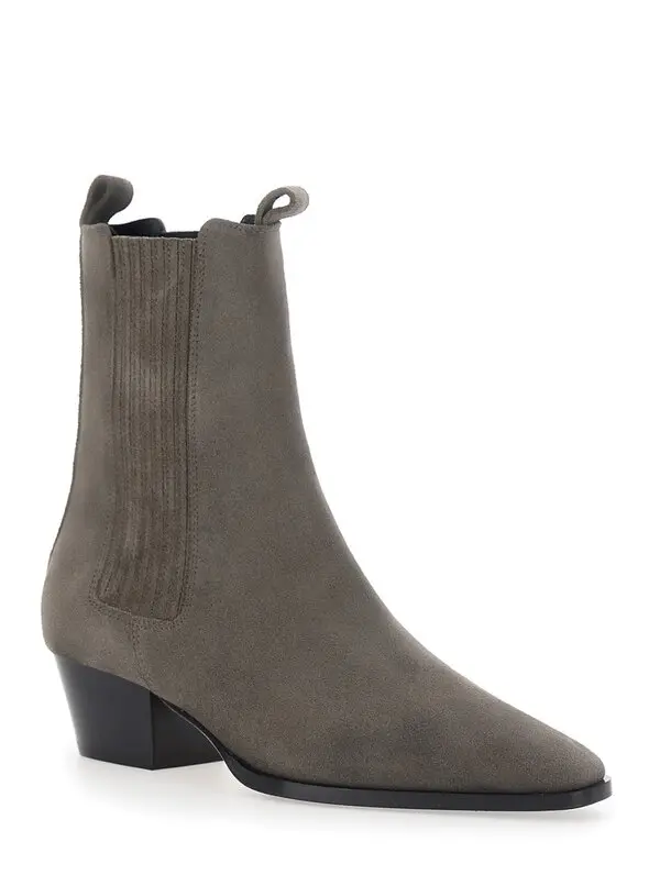 AeydĒ Agata' Gray Ankle Boots With Elastic Details On The Side In Suede For - Multicolor