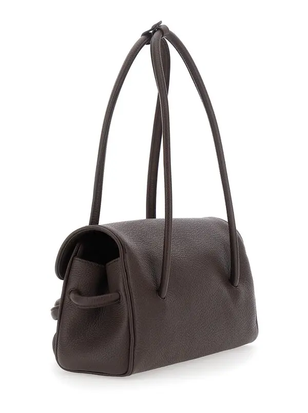 Jacquemus Le Turismo Long' Shoulder Bag With Knot On The Front And Two Top Handles In Leather - Brown
